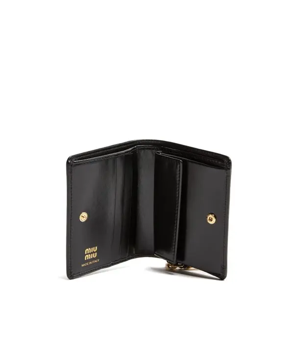 Miu Miu Leather Coin Purse With Padlock Details