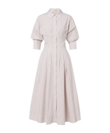 Simkhai Jazz Gingham Cotton-blend Shirt Dress - White