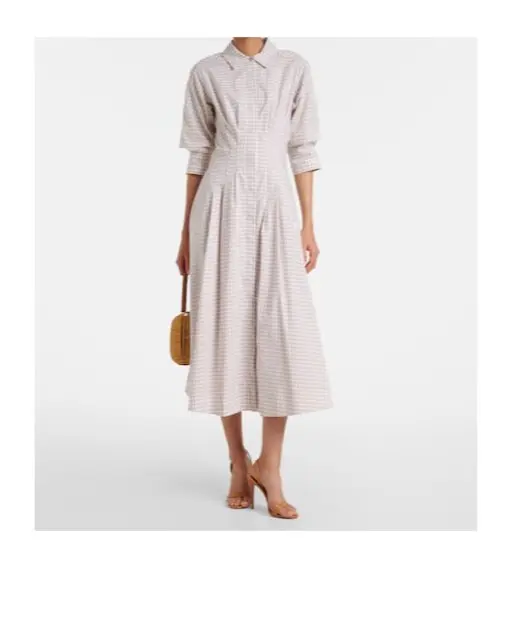 Simkhai Jazz Gingham Cotton-blend Shirt Dress - White
