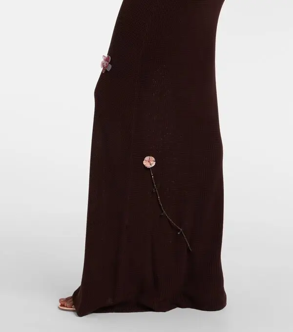 AYA MUSE Floral Appliqué Knit Dress
