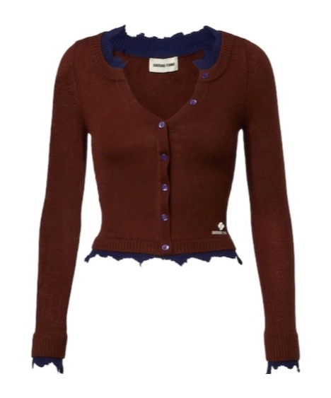 SHUSHU/TONG Long-sleeved Knitted Cardigan With V-neck