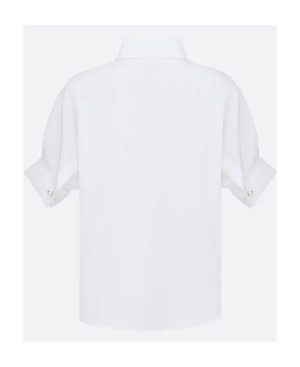 Dior Cotton Poplin Blouse With Puff Sleeves And Bee Embroidery