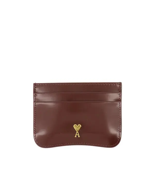 AMI Paris Logo Plaque Card Holder - Red