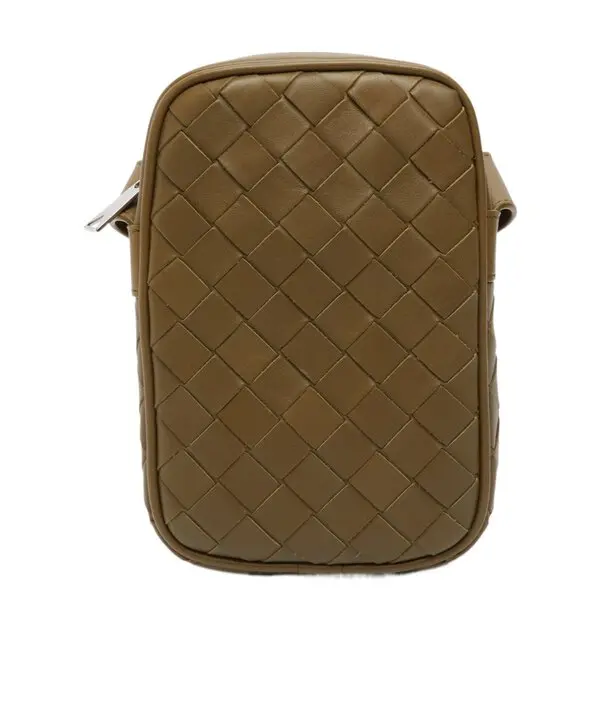 Bottega Veneta Zippered Mobile Phone Shoulder Bag - Brown