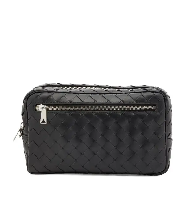 Bottega Veneta Intreciato Paddle Clutch - Black