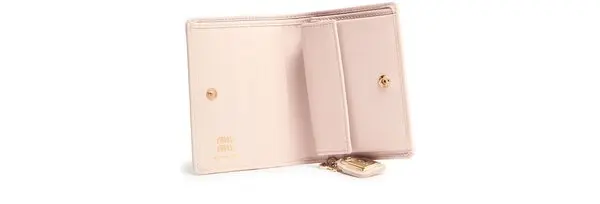 Miu Miu Leather Coin Purse With Padlock Details