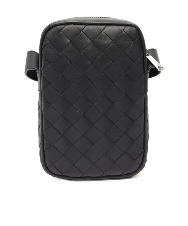 Bottega Veneta Zippered Mobile Phone Shoulder Bag - Black