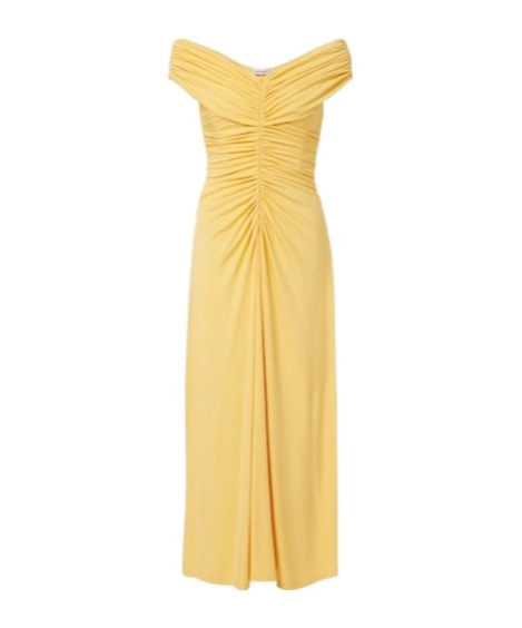 Simkhai Sheyda Ruched Jersey Off-the-shoulder Midi Dress - Yellow