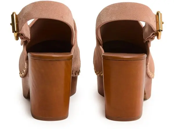 Chloé Jeannette Wooden-soled High-heeled Sandals