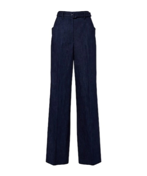 Gabriela Hearst Belted Denim Wide-leg Pants