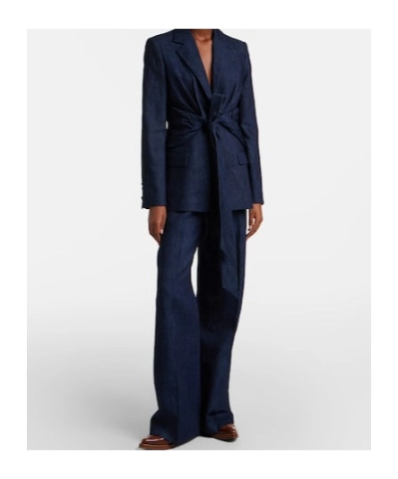 Gabriela Hearst Belted Denim Wide-leg Pants