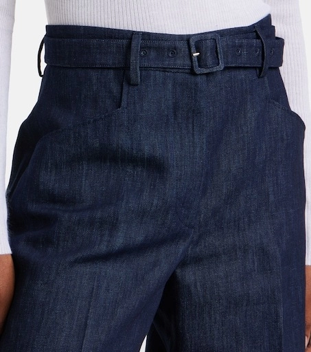 Gabriela Hearst Belted Denim Wide-leg Pants