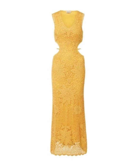 Simkhai Lyla Crochet Floral Cotton Maxi Dress - Yellow
