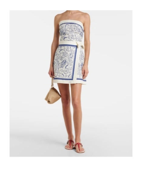 Simkhai Darbie Printed Linen-blend Minidress