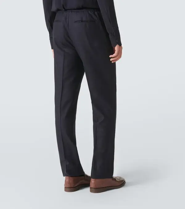 Brioni Asolo Wool Twill Straight Pants