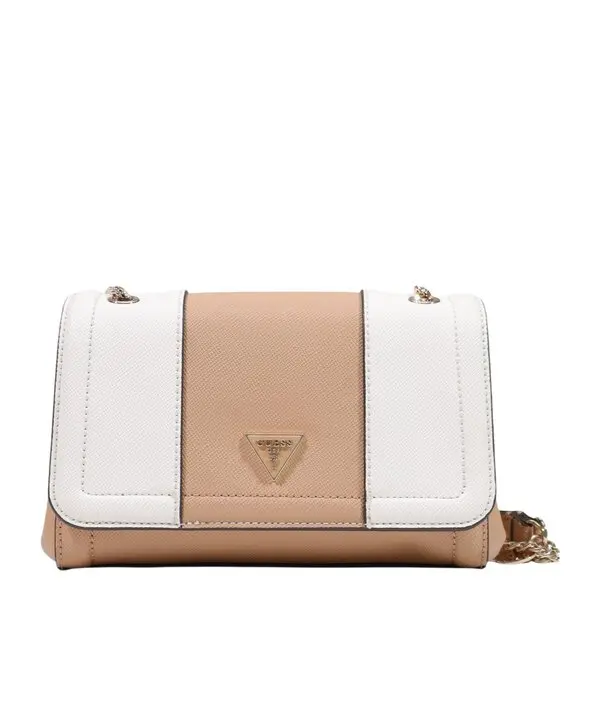 Guess Noelle Saffiano Mini Crossbody - White