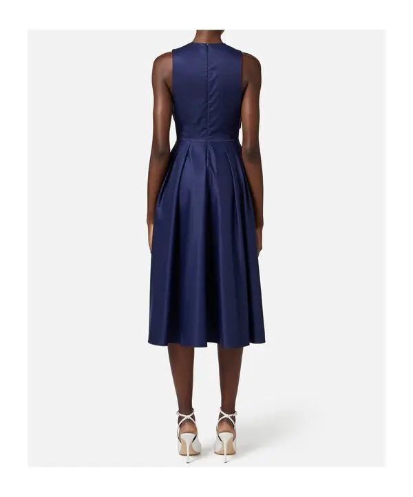 Elisabetta Franchi Sleeveless Logo Detail Poplin Dress
