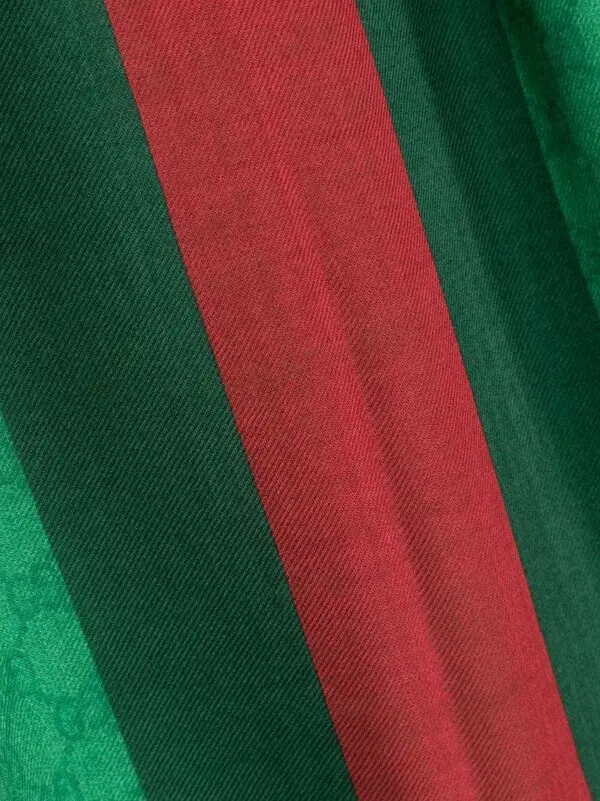 Gucci Gg Monogrammed Web-stripe Scarf