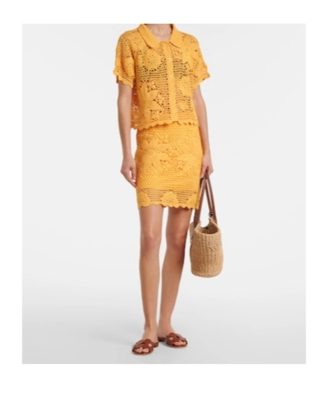 Simkhai Agnes Floral Crochet Cotton Miniskirt