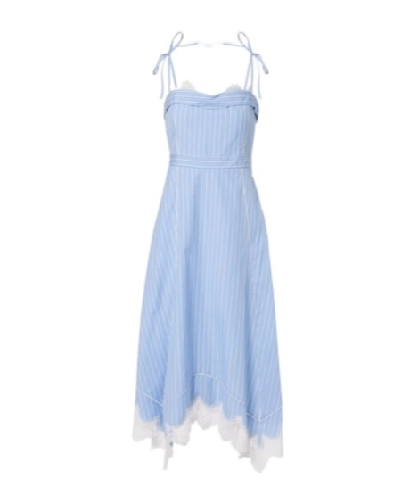 Simkhai Avaleigh Striped Cotton Midi Dress - Blue