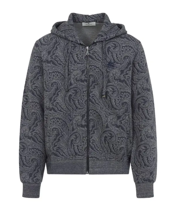 Etro Paisley Printed Zipped Hoodie - Bicolore