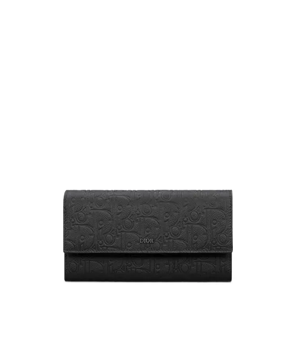Dior Long Flap Wallet - Black