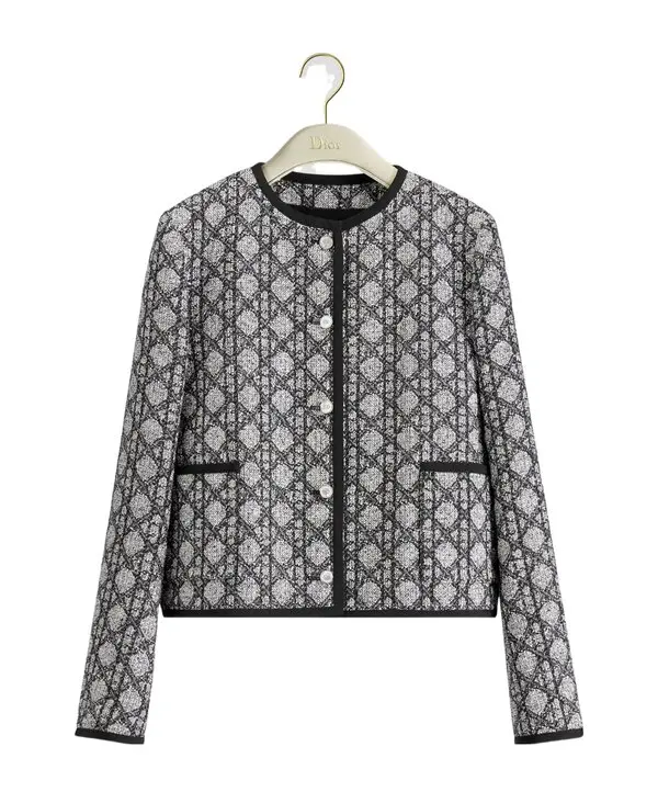 Dior Macrocannage Cropped Jacket - Gray