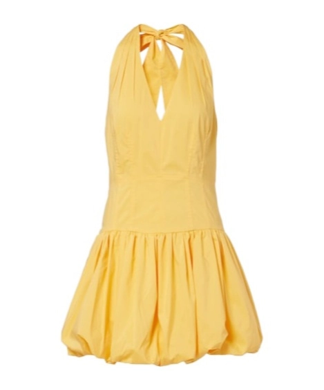 Simkhai Brooke Gathered Cotton-blend Minidress - Yellow