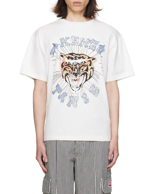 Kenzo Logo Tiger Printed Crewneck T-shirt