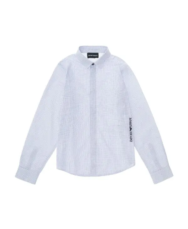 Emporio Armani Check-print Cotton Shirt - White