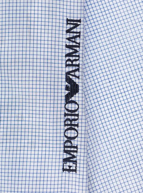 Emporio Armani Check Cotton Shirt With Classic Lapel
