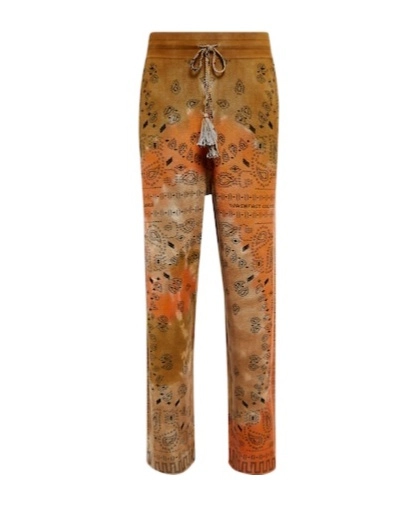 Alanui Bandana Piquet Jacquard Cotton Pants - Brown