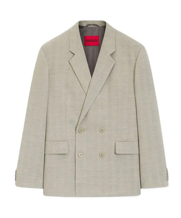 Hugo Boss Modern-fit Jacket With Herringbone Weave