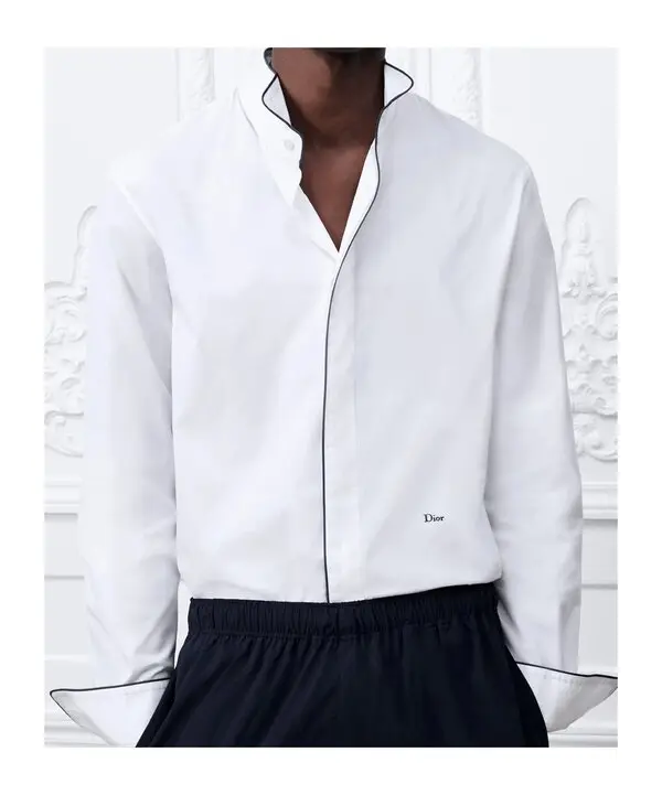 Dior Shirt With Piping And Embroidery