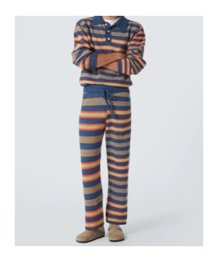 THE ELDER STATESMAN Leo Striped Cashmere Cotton Pants