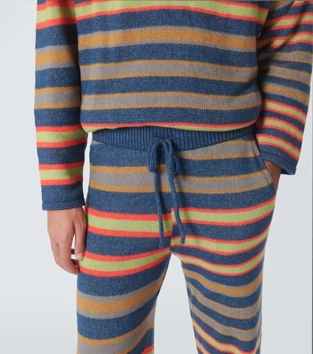 THE ELDER STATESMAN Leo Striped Cashmere Cotton Pants