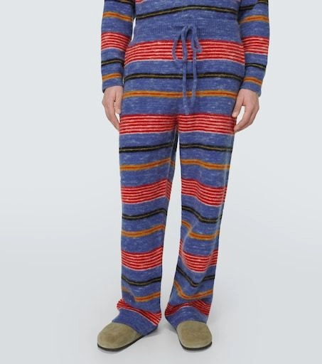THE ELDER STATESMAN Jasper Striped Cashmere Blend Pants