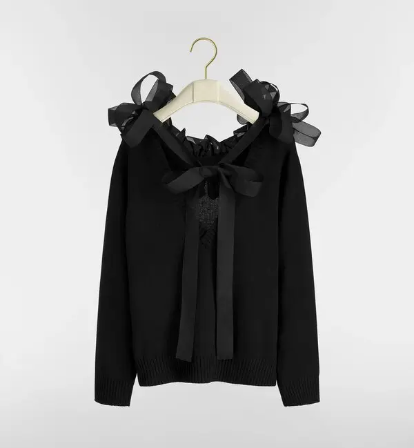 Dior Sweater With Ribbon Neckline