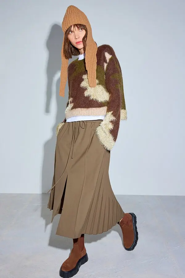 SEMICOUTURE Camouflage-print Knitted Jumper