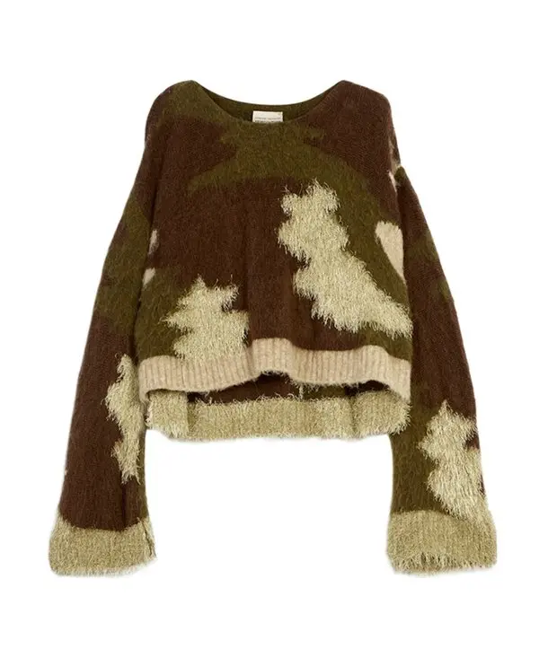 SEMICOUTURE Camouflage-print Knitted Jumper - Brown