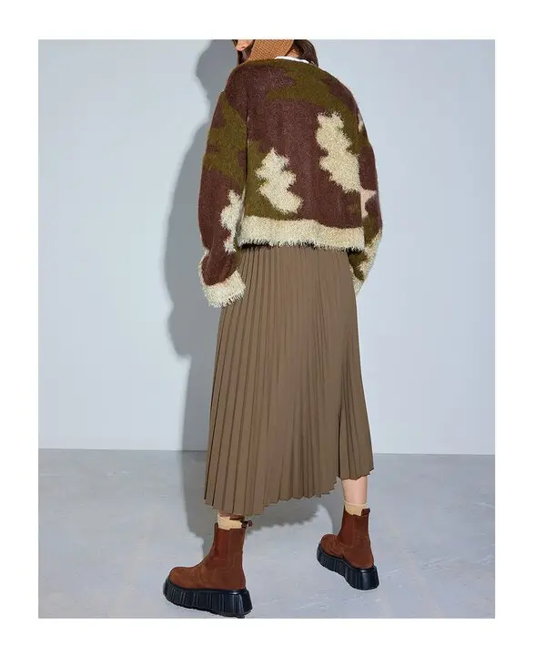 SEMICOUTURE Camouflage-print Knitted Jumper - Brown