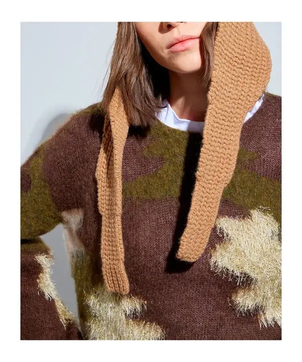 SEMICOUTURE Camouflage-print Knitted Jumper - Brown