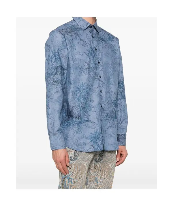Etro Tone-on-tone Safari-print Shirt