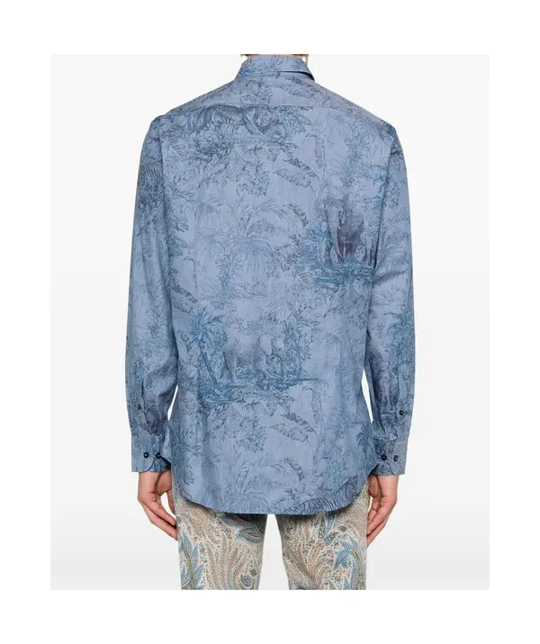 Etro Tone-on-tone Safari-print Shirt