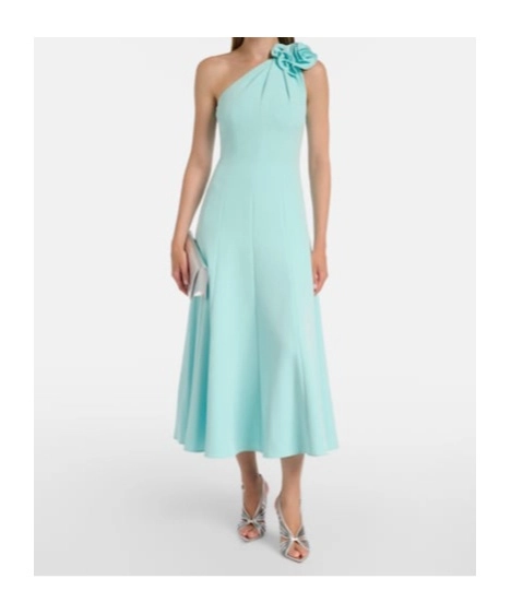 Roland Mouret One-shoulder Floral Appliqué Dress