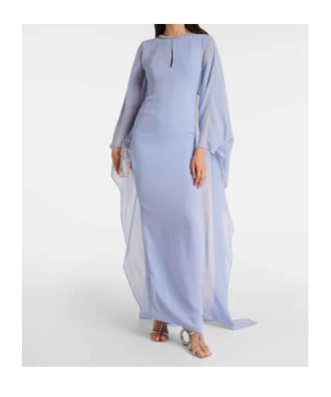 Roland Mouret Embellished Silk Chiffon Maxi Gown
