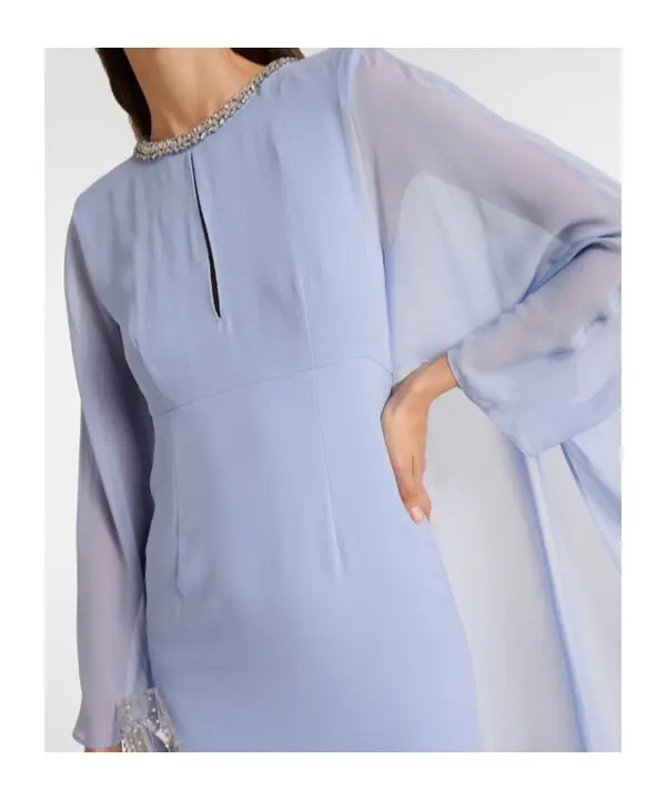 Roland Mouret Embellished Silk Chiffon Maxi Gown
