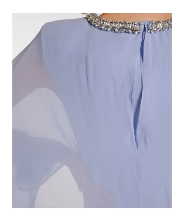 Roland Mouret Embellished Silk Chiffon Maxi Gown