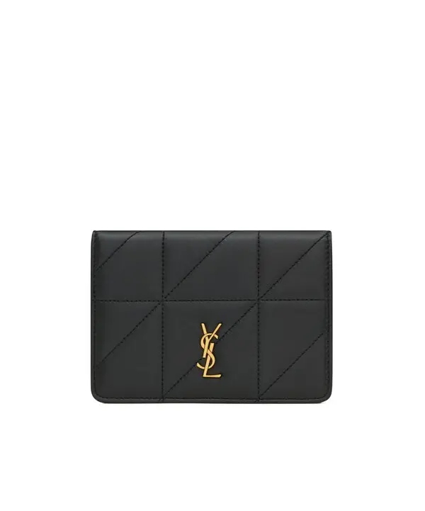 Saint Laurent Jamie Passport Case In Lambskin - Black