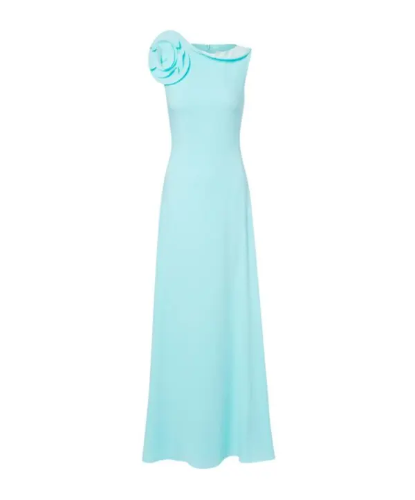Roland Mouret Sleeveless Maxi Gown With Floral Appliqu